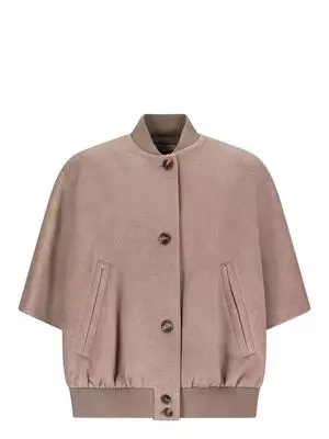 Max Mara Leticia Button-Fastening Short-Sleeved Jacket Neutrals