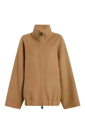 Khaite Wide-Sleeve Zip-Front Jacket Brown