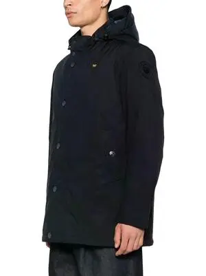 BLAUER. Hooded Button-fastening Jacket - Blue
