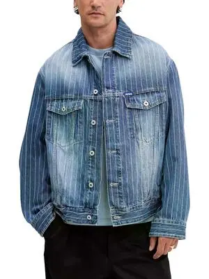 Hugo Pinstripe Denim Jacket - Blue