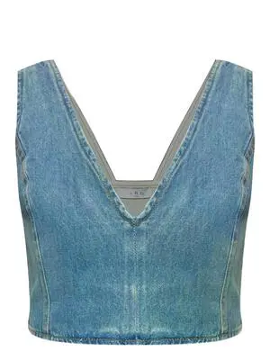 IRO PARIS V-neck Denim Top - Blue