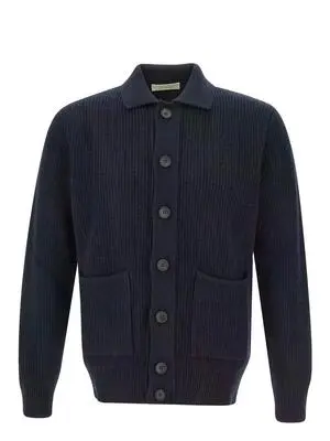 FILIPPO DE LAURENTIIS Ribbed Knit Cardigan - Blue