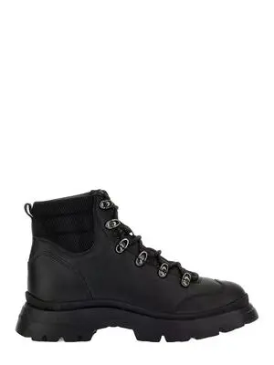Hogan Lace-up Ankle Boots - Black