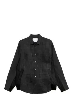Sacai Checked-pattern Shirt Jacket - Grey