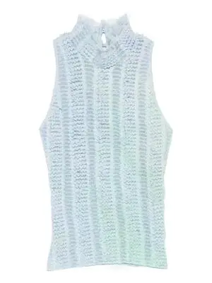 ROBERTA EINER Ruffled High-neck Top - Blue