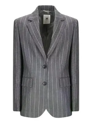 PT TORINO Pinstripe Two-button Blazer - Grey