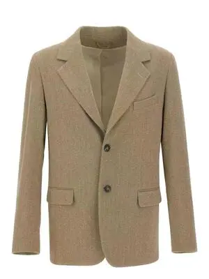 GOLDEN GOOSE Herringbone Notched-lapel Blazer - Brown