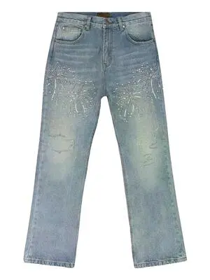 BIRTH OF ROYAL CHILD Beaded Fireworks Jeans - Blue