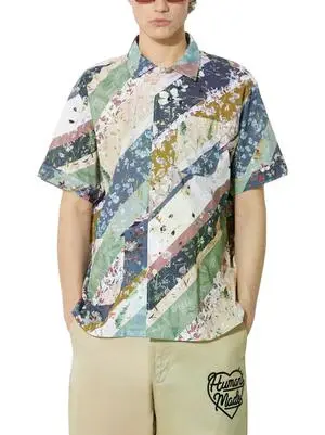 Engineered Garments Floral-patchwork Short-sleeve Shirt - Green