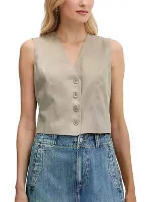 Guess Button-fastening Sleeveless Vest - Neutrals