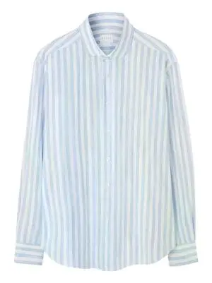 XACUS Striped Long-sleeved Shirt - Blue