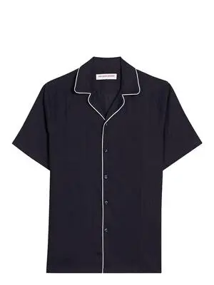 Orlebar Brown Hibbert Linen Shirt - Midnight Blue