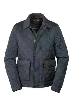 MOORER Diamond-quilted Down Jacket - Blue