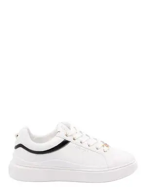 TWINSET Leather-trimmed Lace-up Sneakers - White