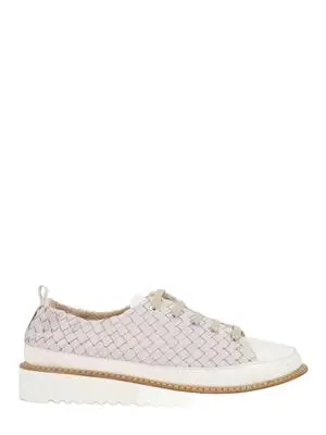 Ron White Norelle Woven Leather Sneakers - White