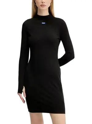 Hugo Logo-tab Mini Dress - Black