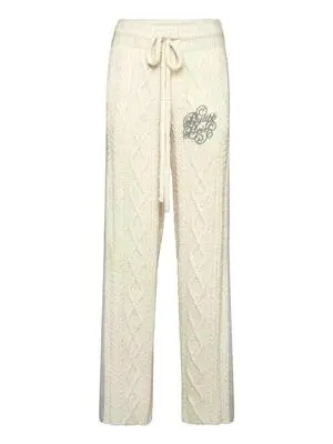 Philipp Plein Knitted Straight-leg Trousers - White
