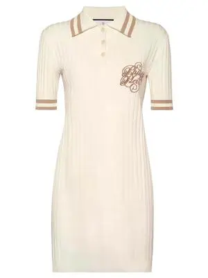 Philipp Plein Knitted Polo Dress - White
