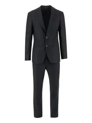 Giorgio Armani Button-fastening Wool Suit - Blue