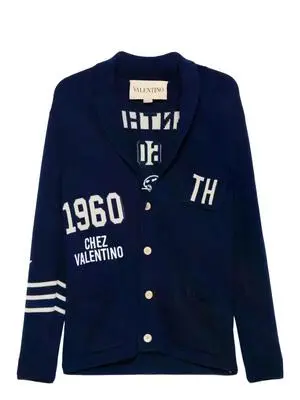 Valentino Garavani Logo-embellished Cardigan - Blue