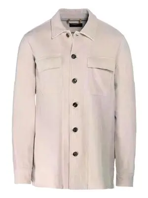 MOORER Nowel-u08 Corduroy Patch-pocket Overshirt - Neutrals
