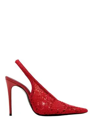 Magda Butrym 105mm Crochet-knit Slingback Pumps - Red