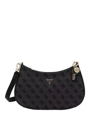 Guess Noelle 4g Curved Shoulder Bag - Black