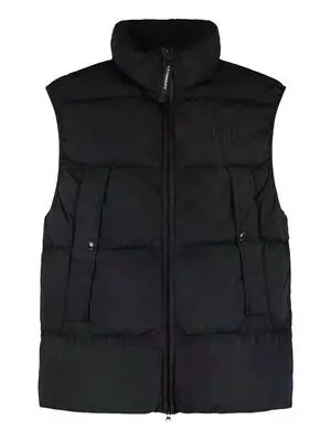C.P. COMPANY Quilted Feather Padded Turtleneck Vest - Black