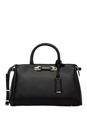 Guess Logo-plaque Satchel - Black