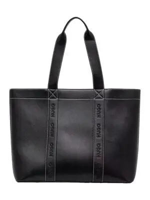 Hugo Embroidered Logo Tote Bag - Black