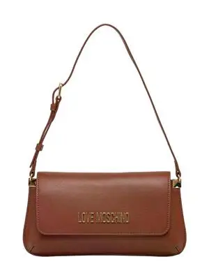Moschino Logo Flap Shoulder Bag - Brown