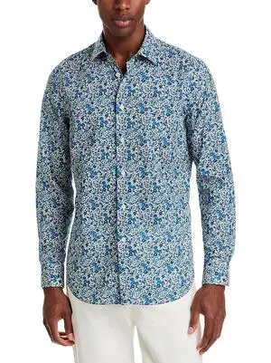 Paul Smith Tailored Floral Print Shirt Light Blue