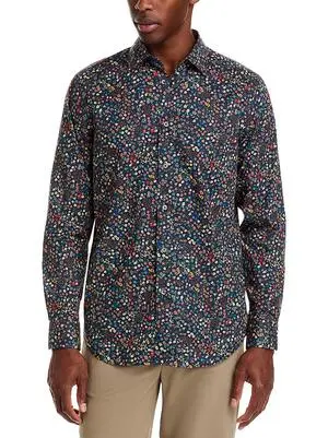Paul Smith Tailored Floral Print Shirt Navy