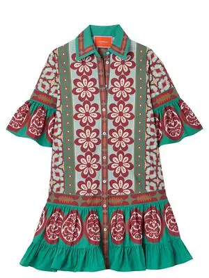 La DoubleJ Choux Floral-print Mini Shirt Dress - Multi