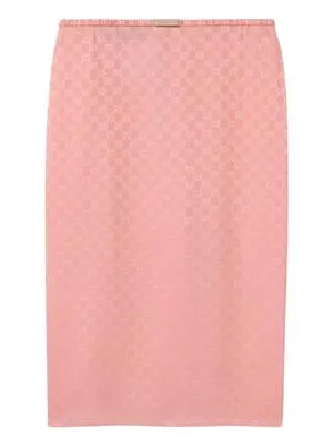 Gucci Gg Silk Jacquard Skirt - Pink