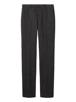 Gucci Wool Mouliné Straight Leg Pant - Black