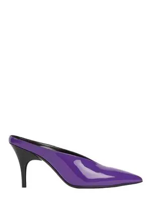 Gucci Heeled Leather Mule - Purple