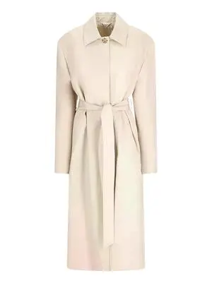 Magda Butrym Belted Cotton Coat - Neutrals