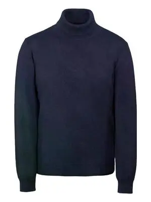 MOORER Roll-neck Sweater - Blue