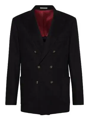 Brunello Cucinelli Blazer With Metal Buttons - Black