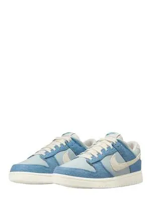 Nike Dunk Low Denim Basketball Sneakers - Smokey Blue/ivory/denim