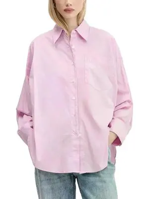 Hugo Embroidered-logo Cotton Shirt - Pink