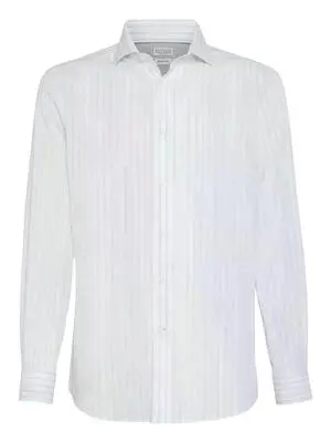 Brunello Cucinelli Striped Cotton Shirt - White