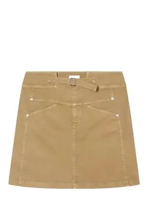 Closed Belted Mini Skirt - Neutrals