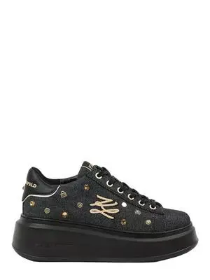 Karl Lagerfeld Denim Platform Sneakers - Black