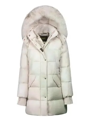 MOORER Fur-trimmed Quilted Jacket - Neutrals