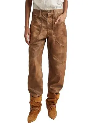 Isabel Marant Kelvina Faux Leather Pants - Tabacco