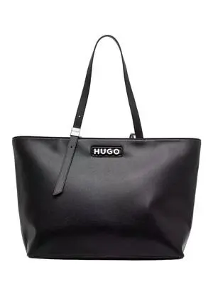 Hugo Boss Buckle-detail Logo Tote - Black
