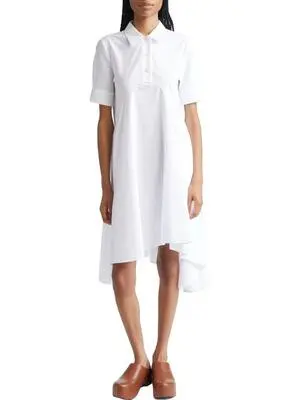Marni Handkerchief Hem A-line Polo Dress - 00w01 Lily White