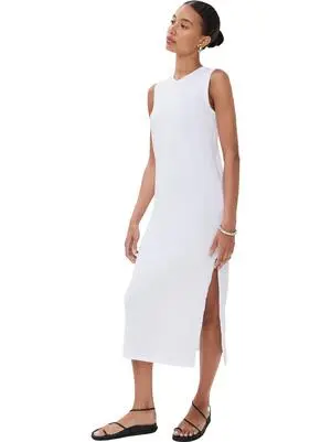 Another Tomorrow Sleeveless Tee Dress - White